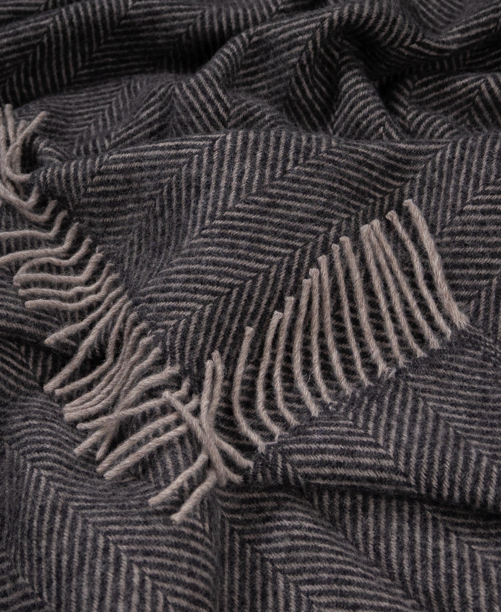 Highland Tweeds Herringbone Pure New Wool Throw ~ Charcoal ~ – Prince ...