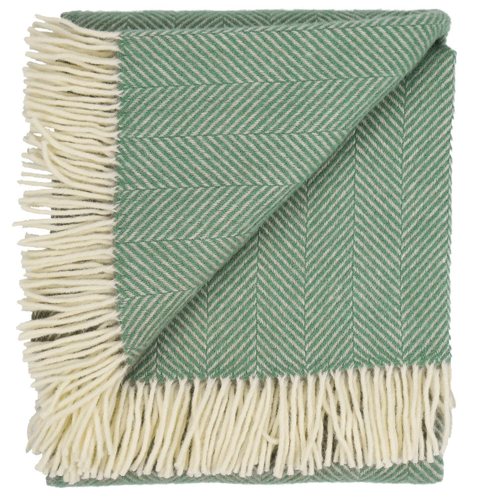 Highland Tweeds Herringbone Pure New Wool Throw ~ Mint ~ – Prince of Scots