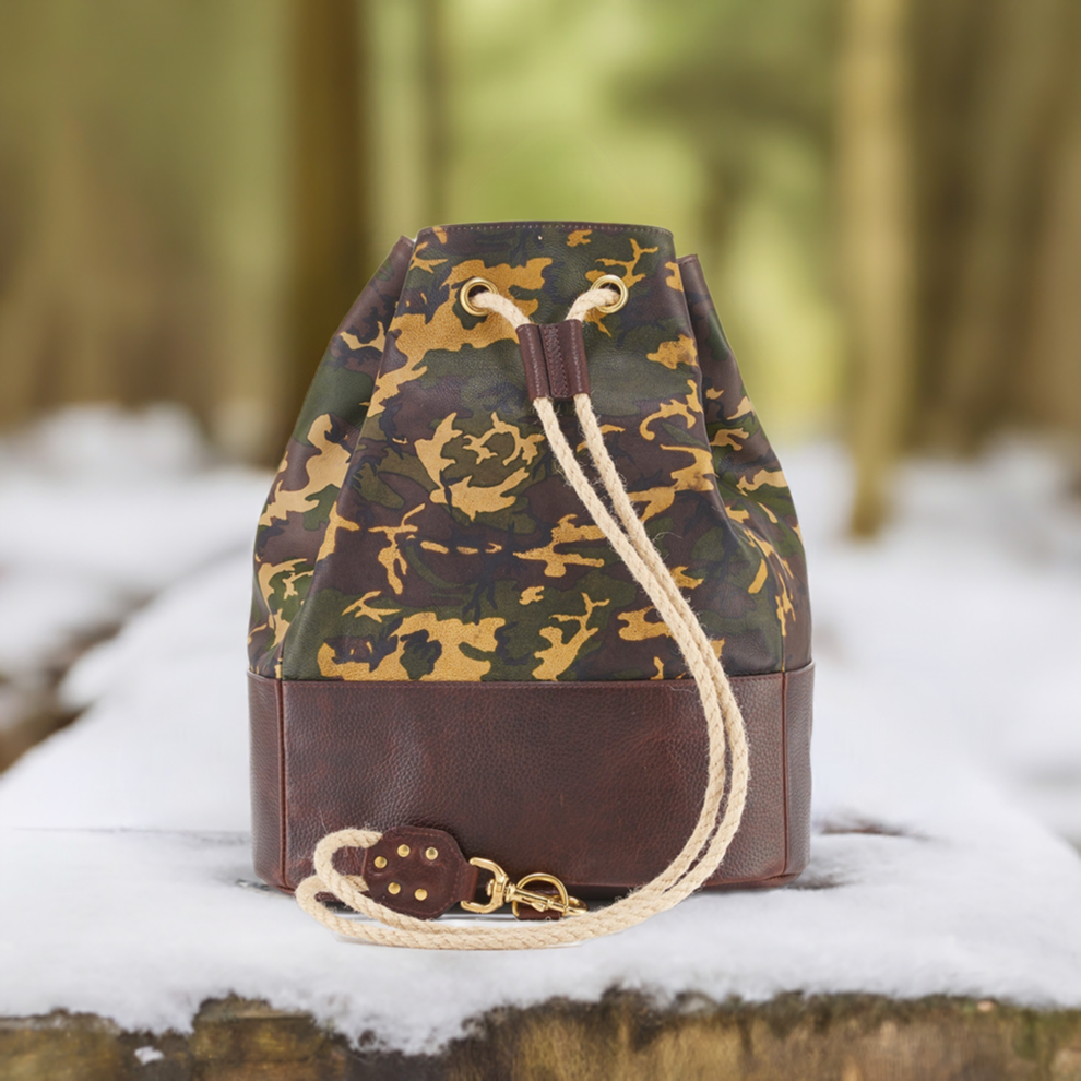 WANDERLUST Leather Duffle Bag ~ Tan Camo – Prince of Scots