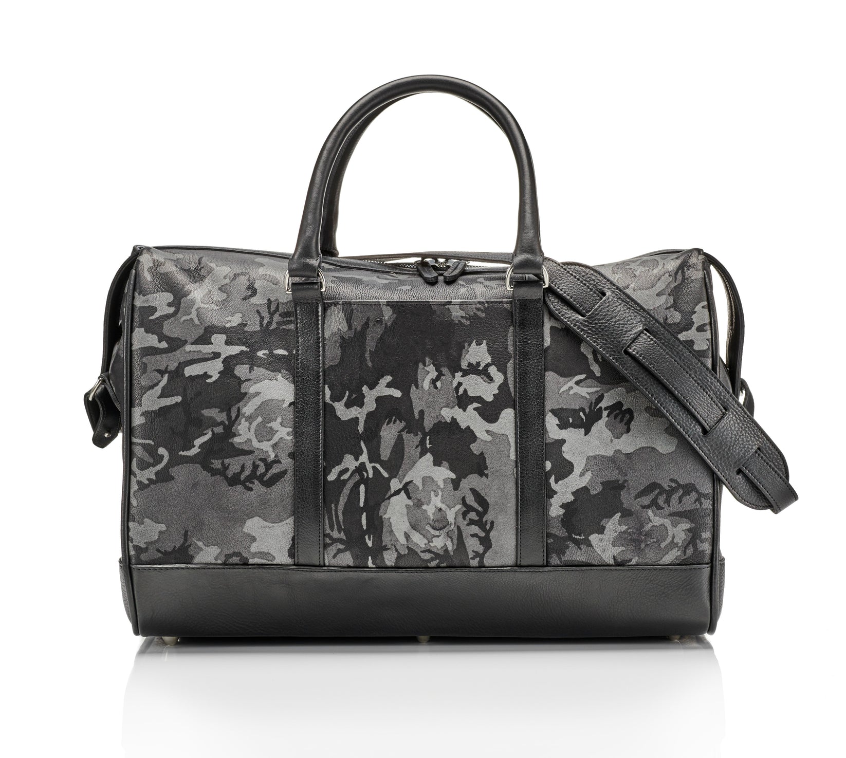 WANDERLUST Leather Weekender ~ Grey Camo – Prince of Scots