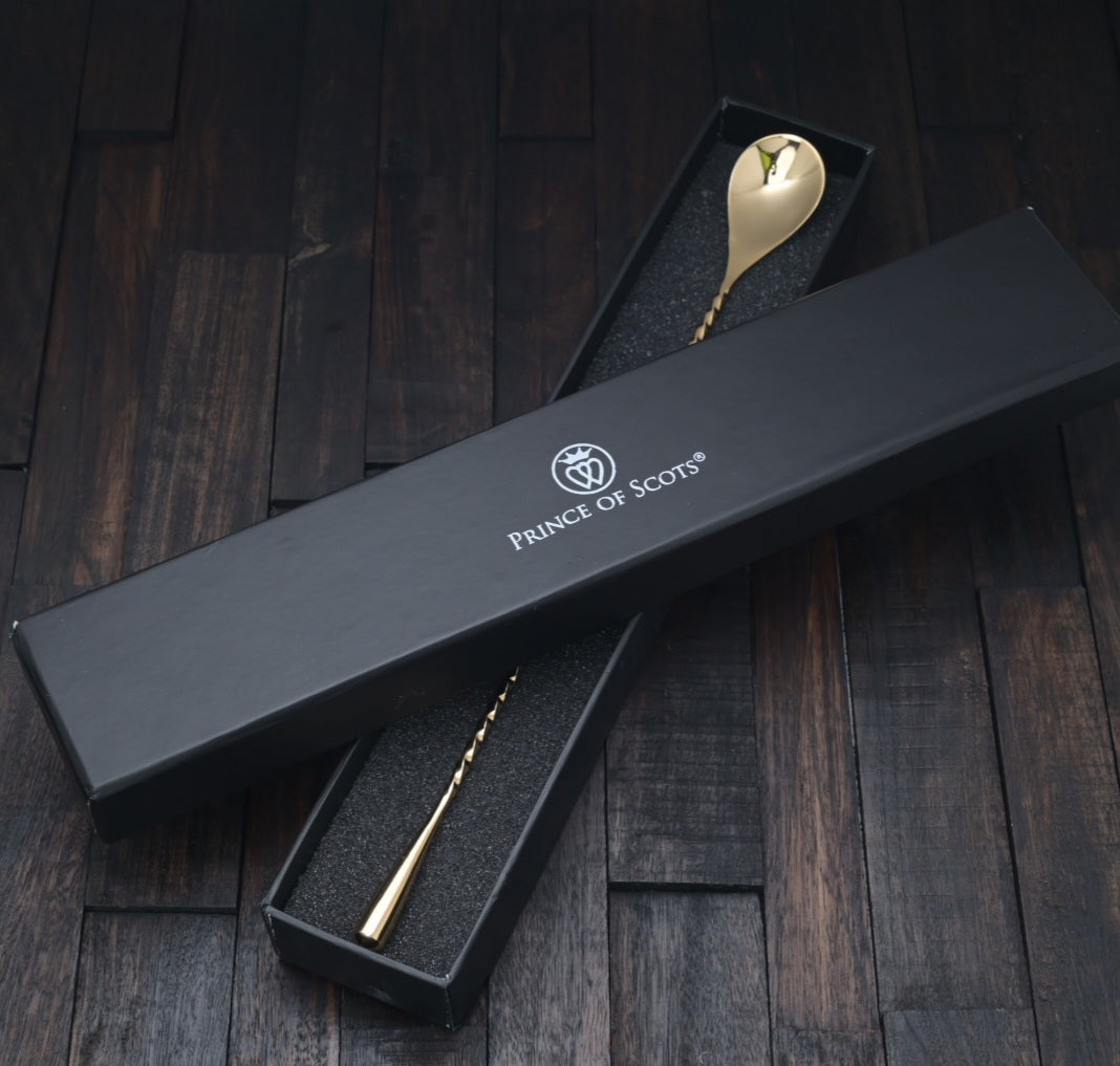 24K Gold Plate Tear Drop Bar Spoon (Premium Gift Box) – Prince of Scots