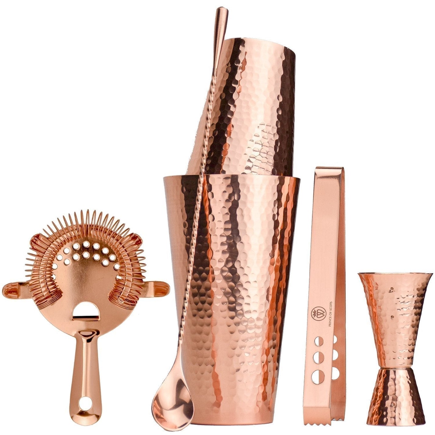 Bartender's Hammered Copper 6 Piece Cocktail Shaker Set – Prince of Scots