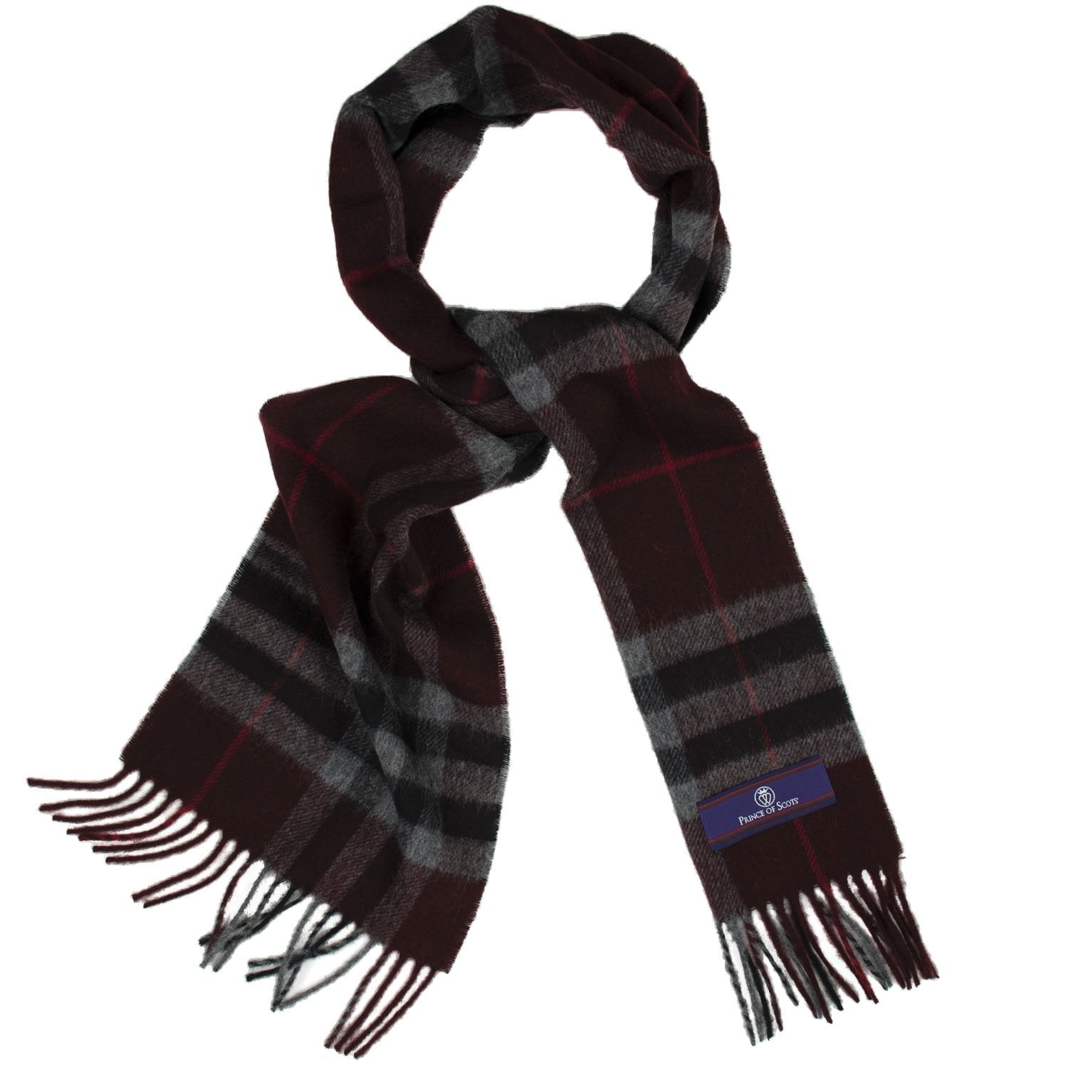 Prince of Scots Heritage Plaid Fringed Merino Wool Scarf (Cambridge Re