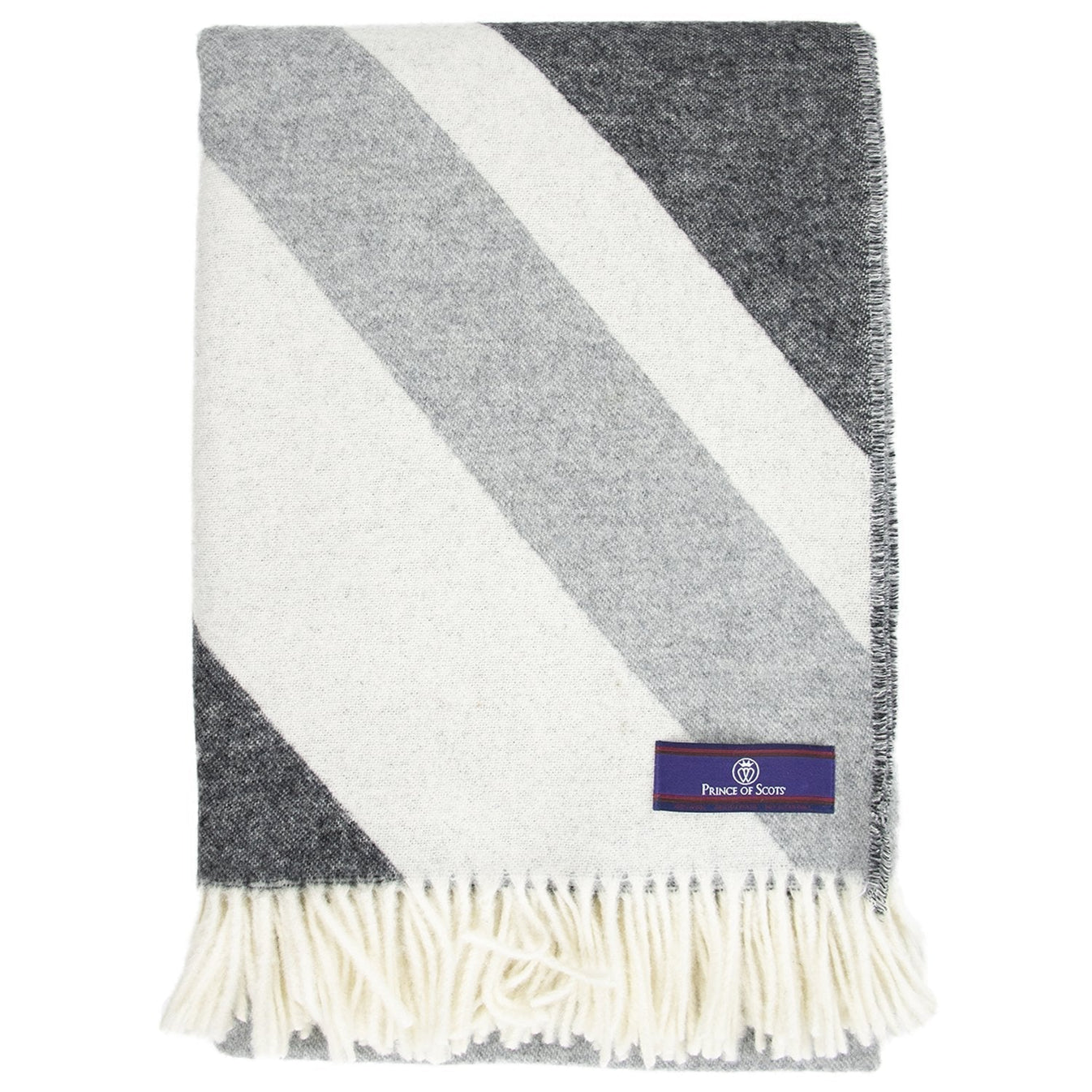 Prince of Scots Monochromatic Union Jack Merino Wool Throw